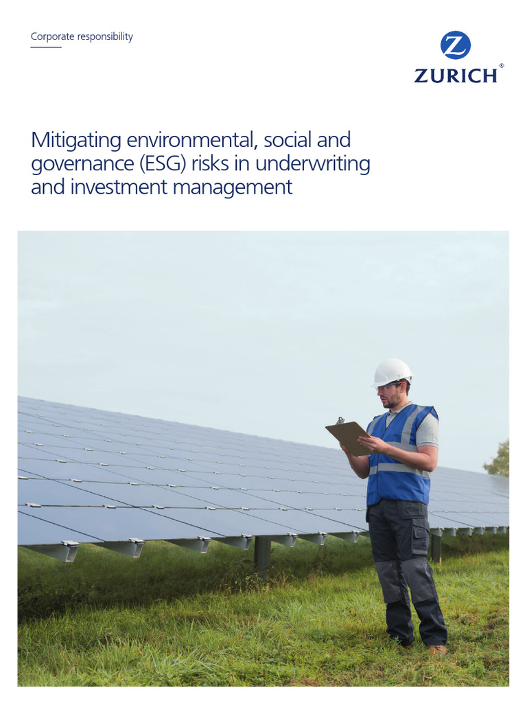 Mitigating Esg Risks in Underwriting and Investment Management | PDF ...