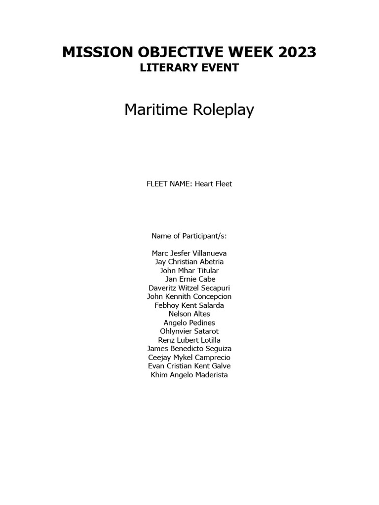 Maritime Roleplay Piece | PDF | Ships | Maritime Incidents