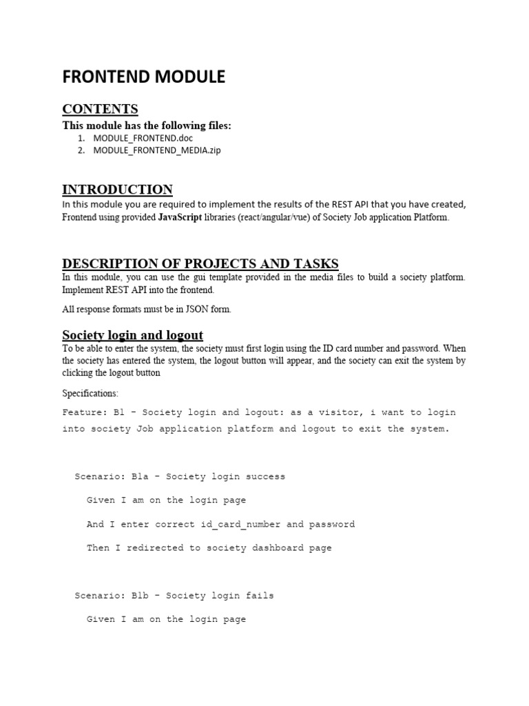 Module Frontend | PDF | Login | Software Engineering