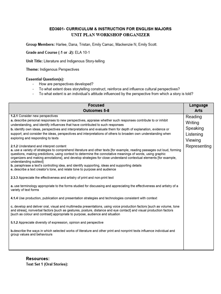 Grade 10 Literature and Indigenous Story-Telling | PDF | Storytelling ...