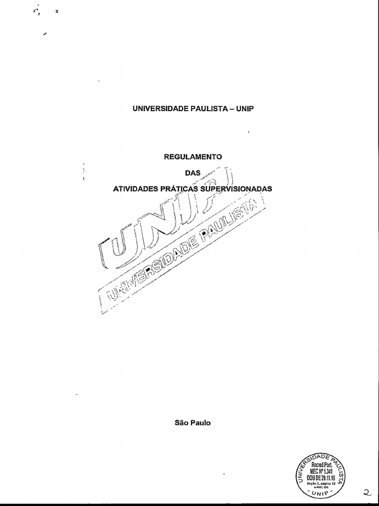 Atividade Prática Supervisionada APS UNIP | PDF