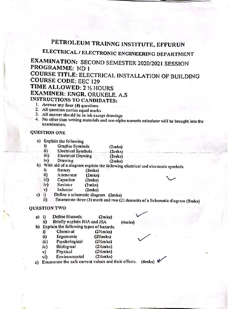 Eeed ND Past Question | PDF