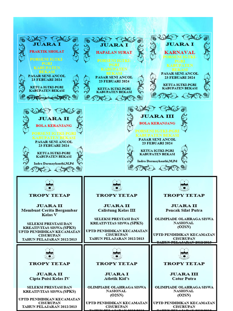 Format Label Piala Samen 2013 | PDF