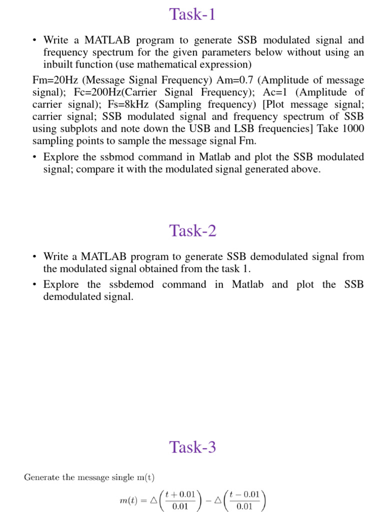 COMM LAB - SSBandFM - P3 | PDF | Teaching Methods & Materials | Computers