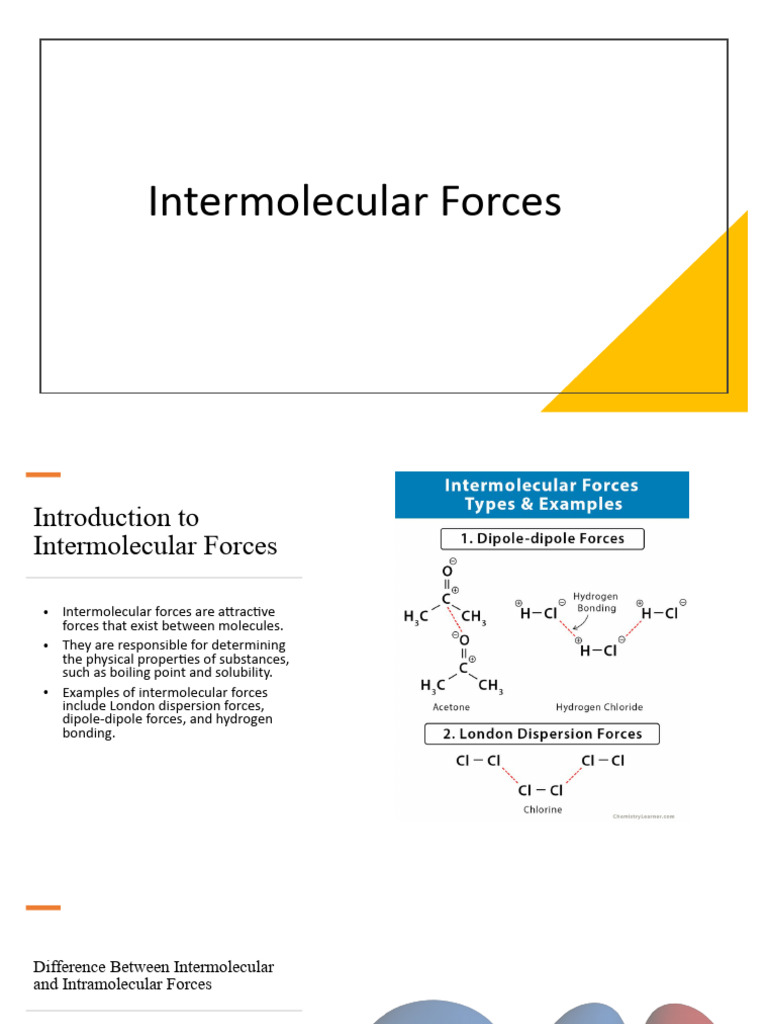 Intermolecular Forces | PDF | Intermolecular Force | Chemical Polarity