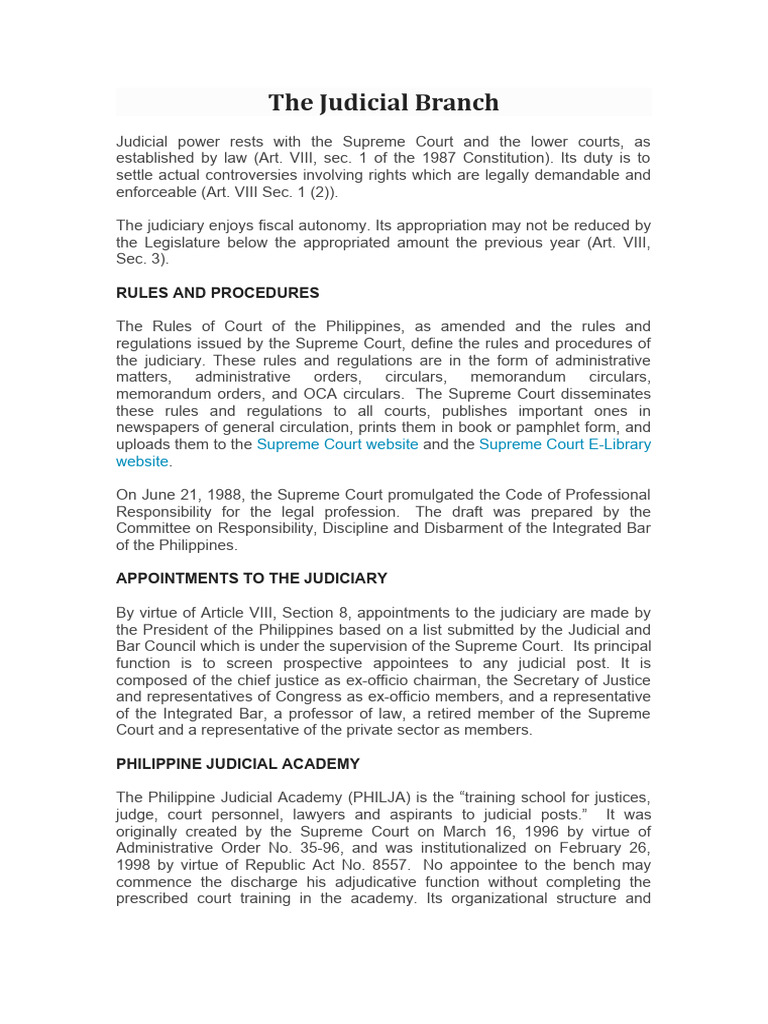 MGT 205 - The Judicial Branch | PDF | Appellate Court | Jurisdiction