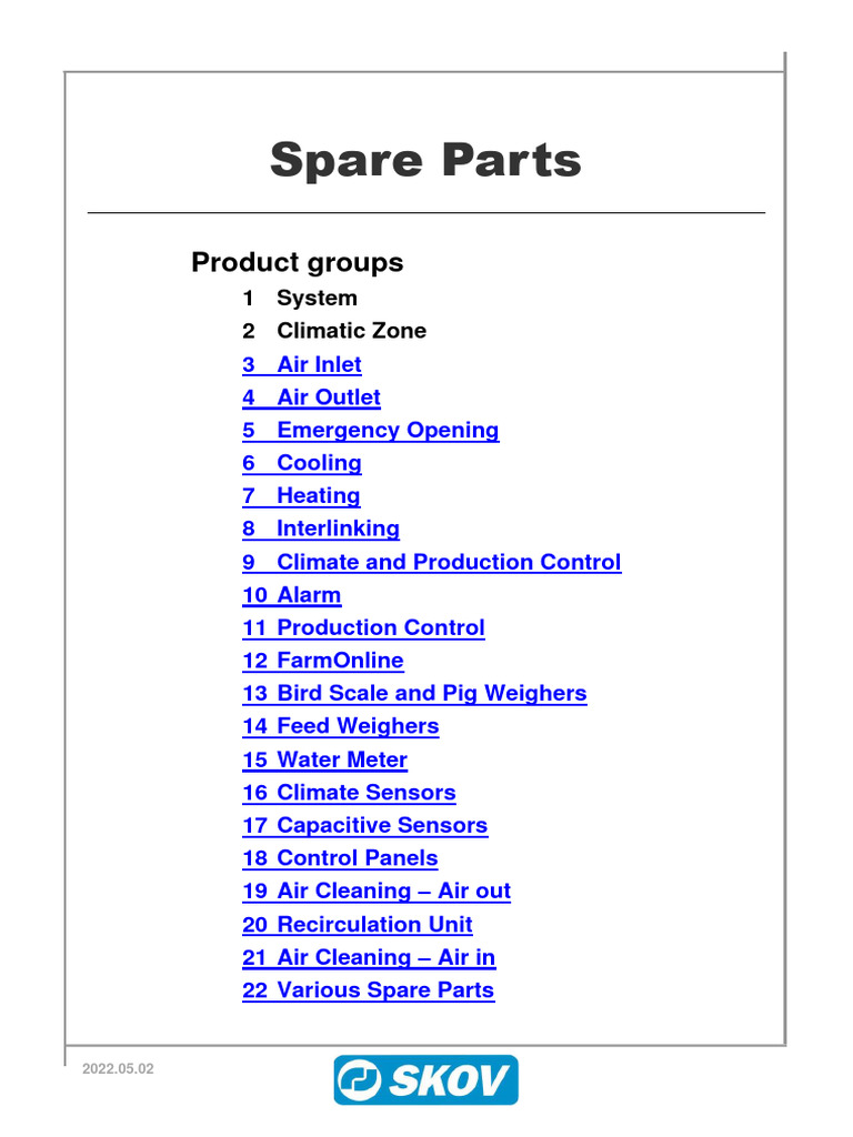 Skov Spare Parts Inv Document | PDF | Gear | Mechanical Engineering