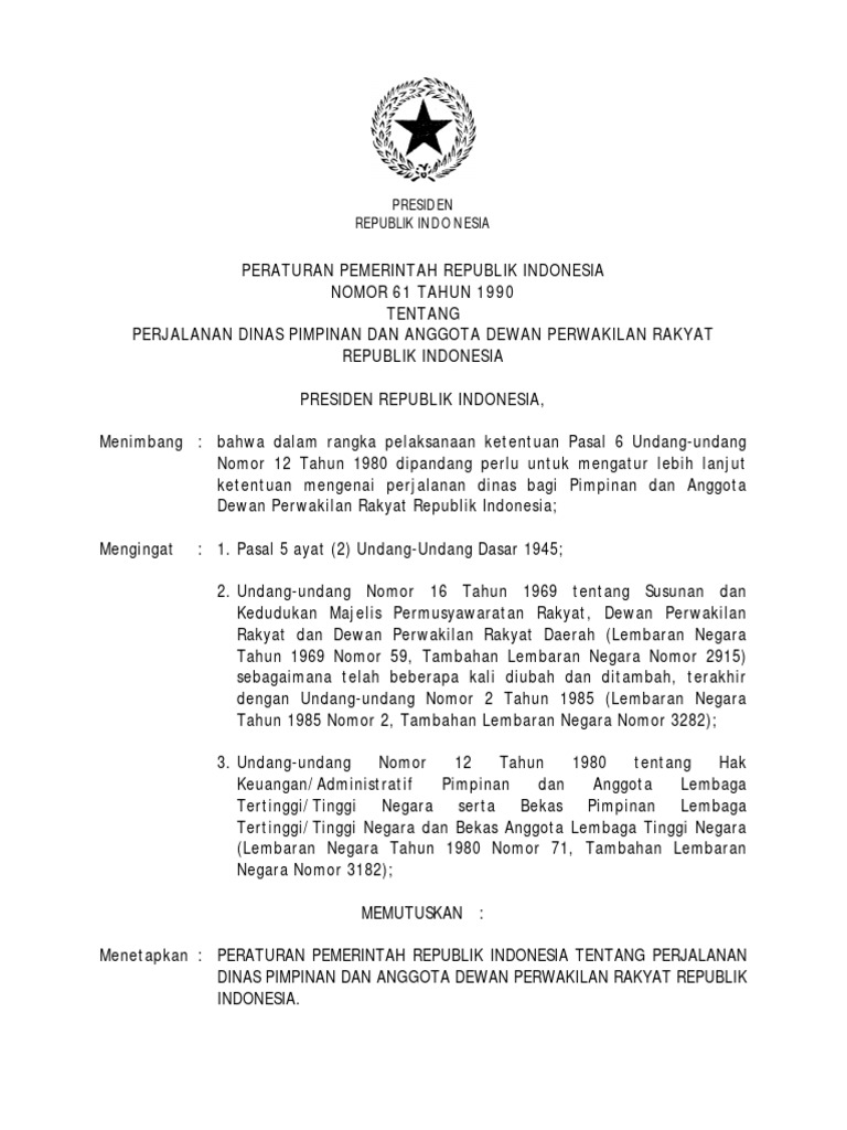 PP No 61 TH 1990 | PDF
