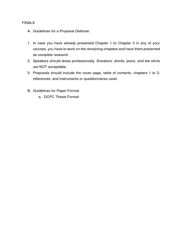 Revised Format of DCPC Thesis Manuscript 2024 | PDF | Methodology ...