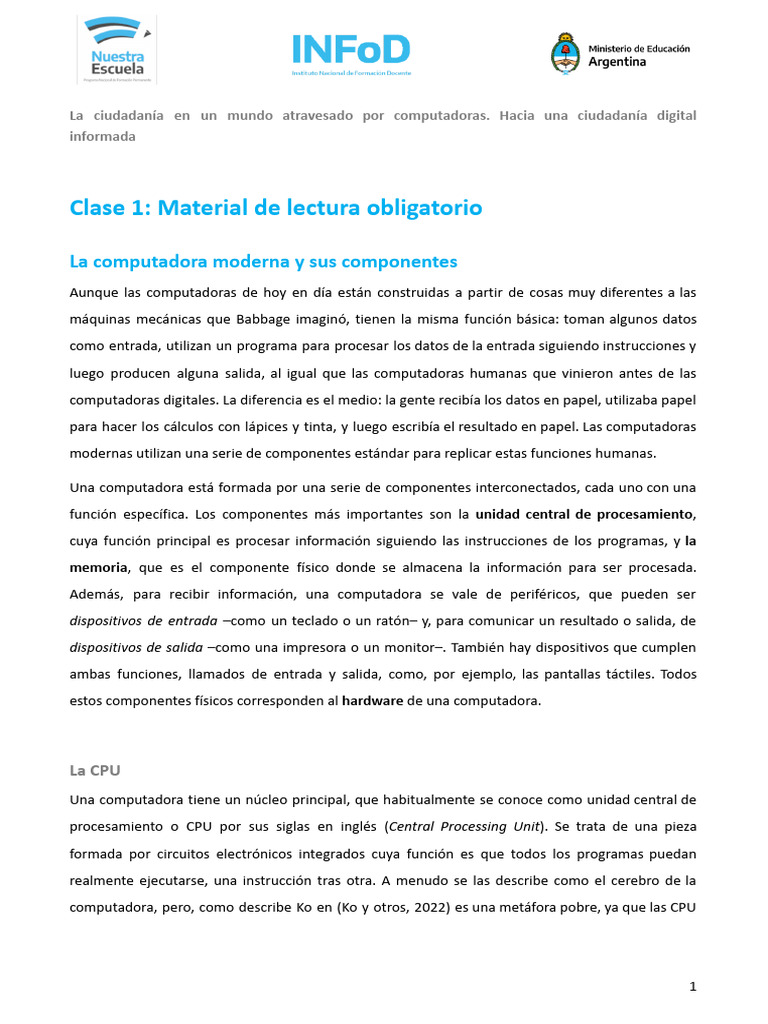 AET02._Clase1_Material_de_lectura | PDF | Hardware de la computadora | Almacenamiento de datos ...