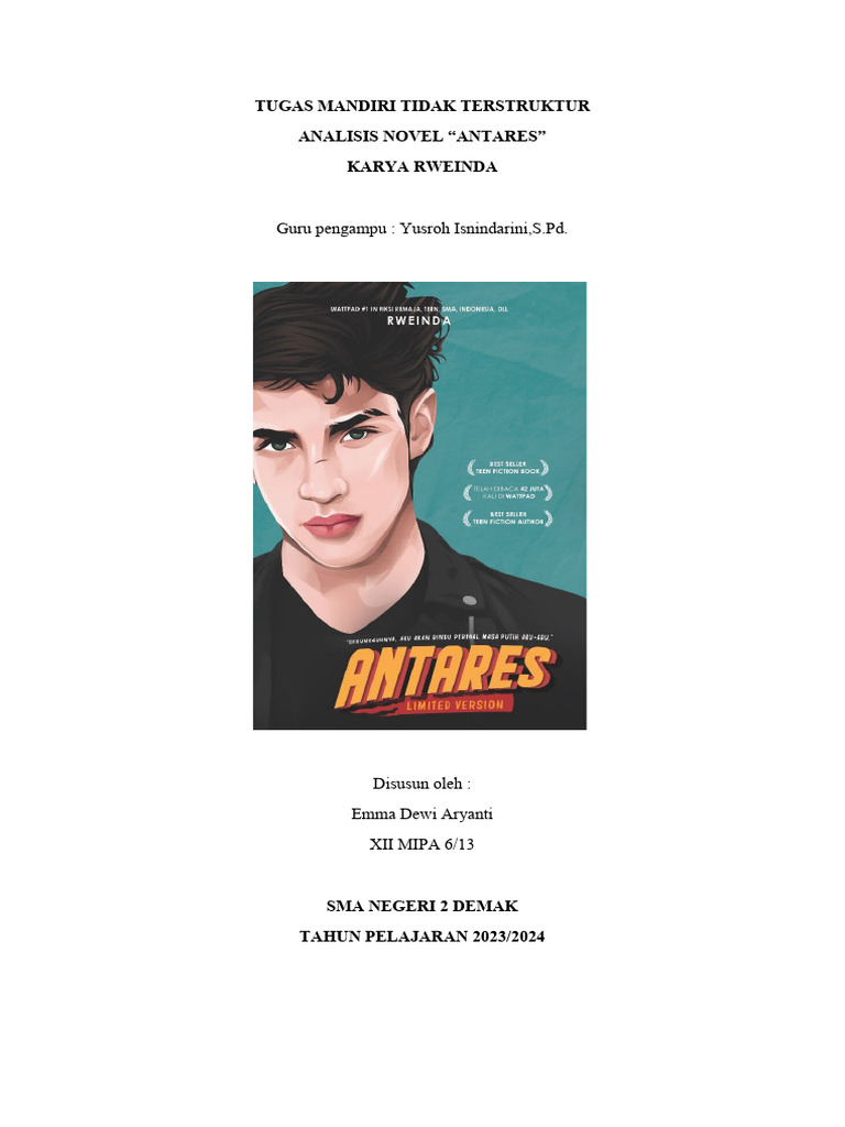 Analisis Novel Antares | PDF | Mystery, Thriller & Crime Fiction | Poetry