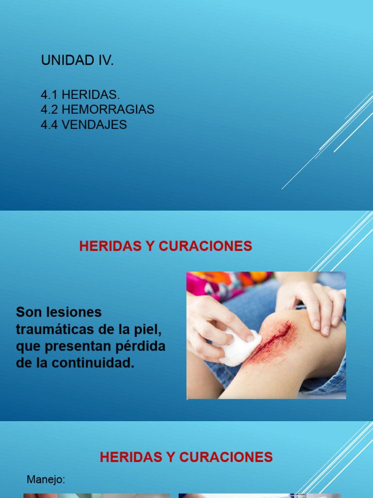 Primeros Auxilios: Heridas y Hemorragias | PDF | Lesión | Herida