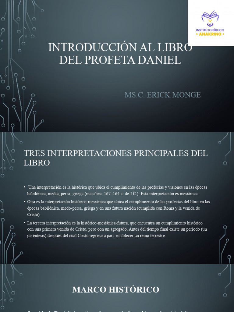 Introducción Al Libro Del Profeta Daniel-1 | PDF | Daniel (figura bíblica) | Libro de daniel