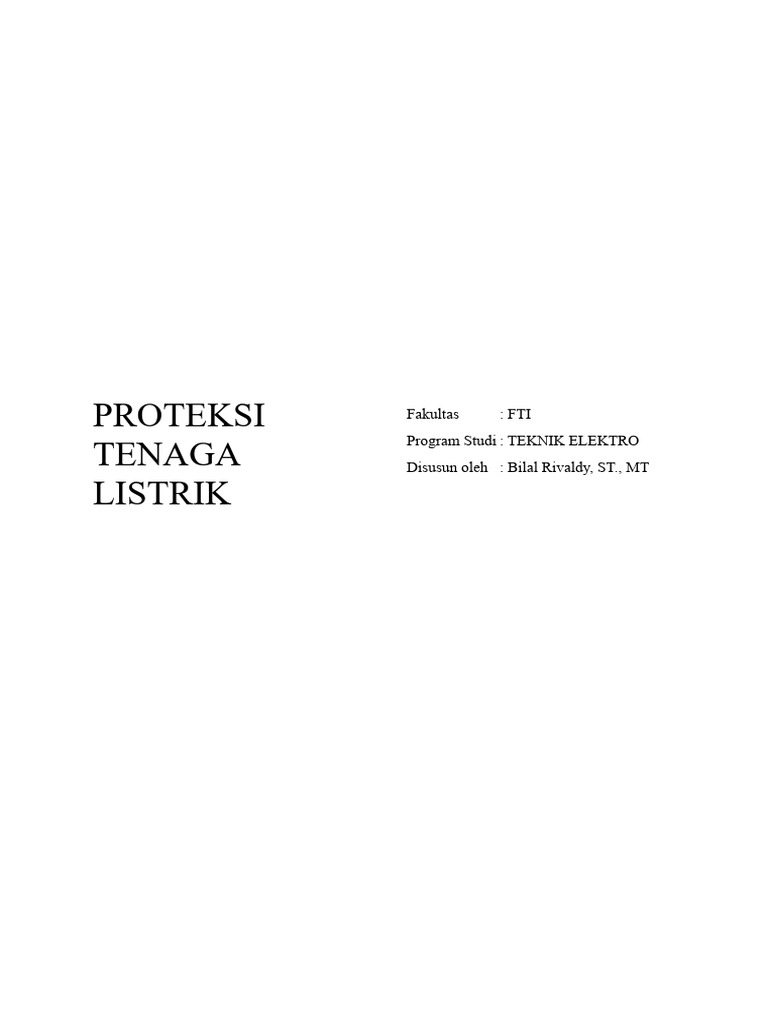 Modul Proteksi Tenaga Listrik | PDF | Teknologi & Rekayasa