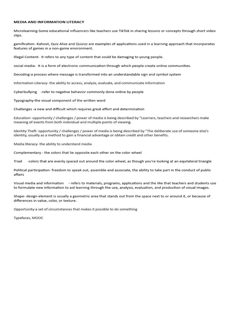 Media and Information Literacy Guide | PDF