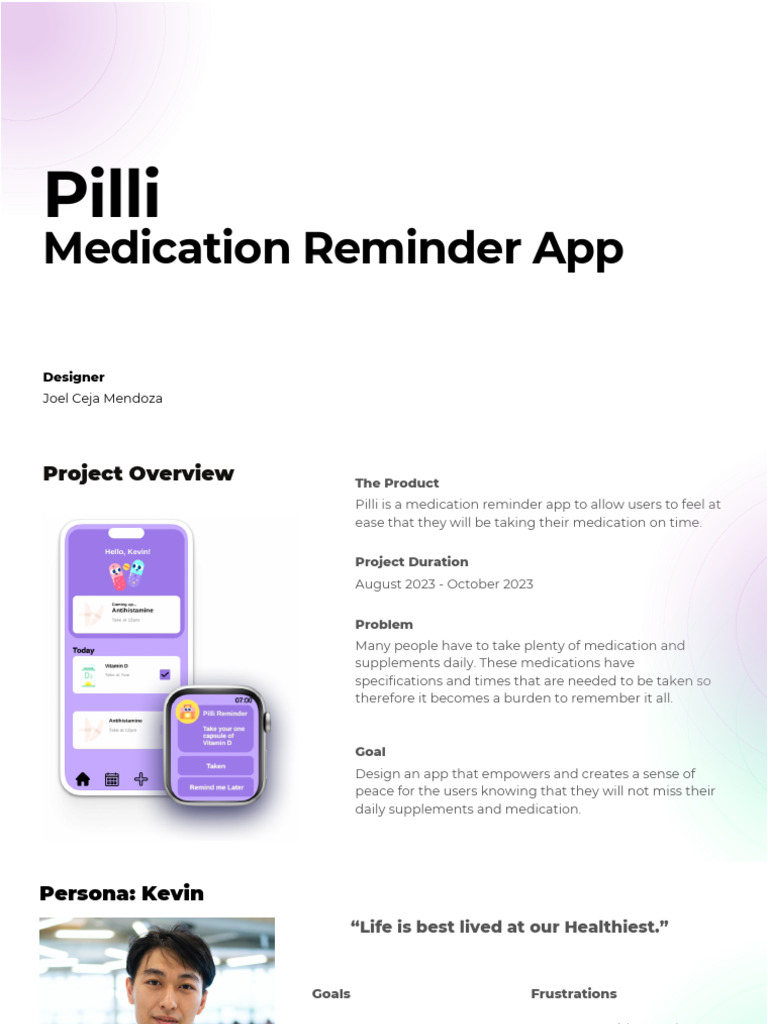 Pilli Medication Reminder App | PDF | Usability | Design