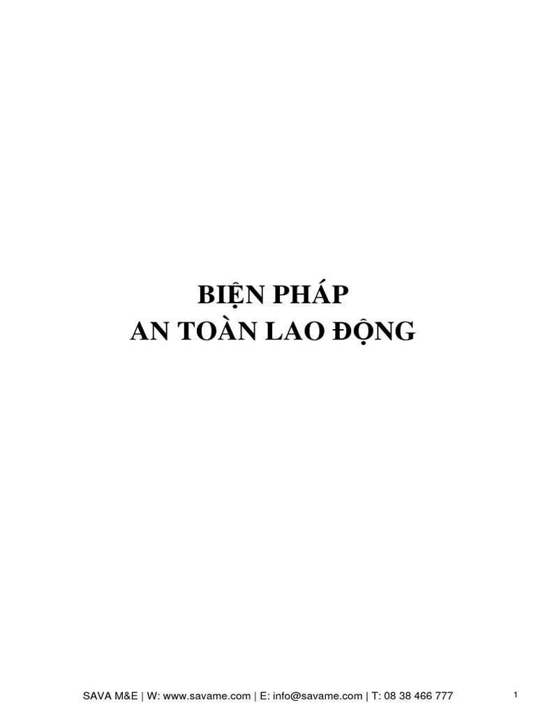 Bien Phap An Toan Lao Dong | PDF