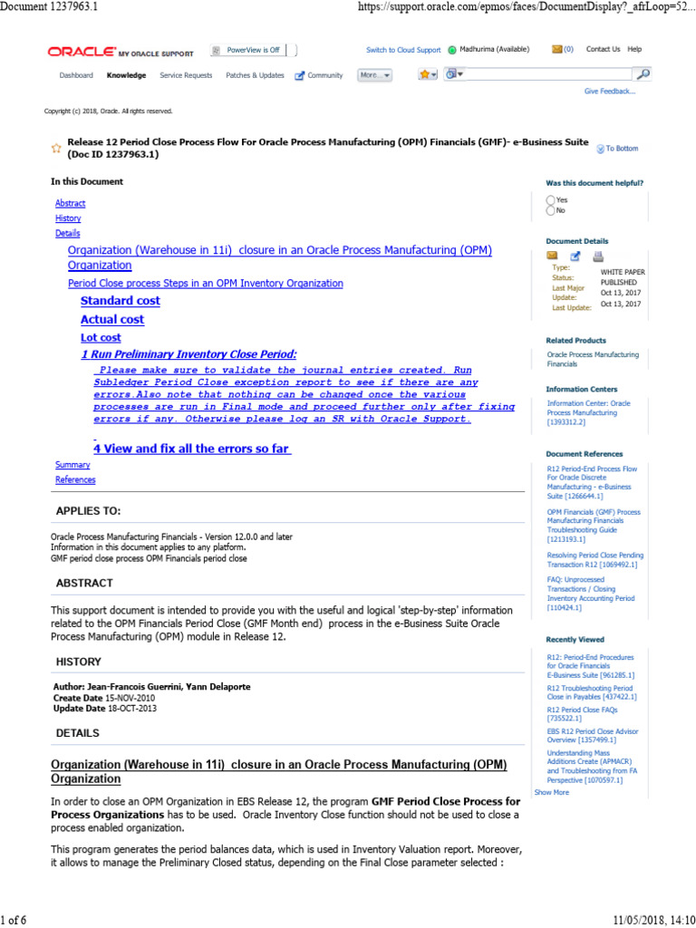 EBS PE Close Inventory R12 | PDF | Inventory | Cost
