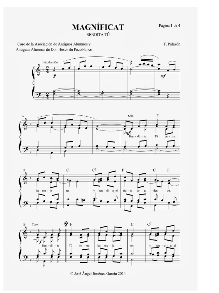 Magnificat Palazon Partitura y Acordes | PDF