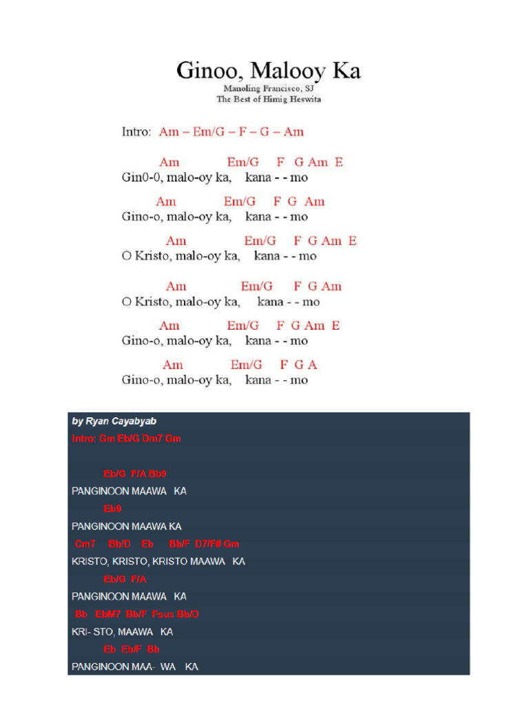 Ginoo Malooy Ka | PDF