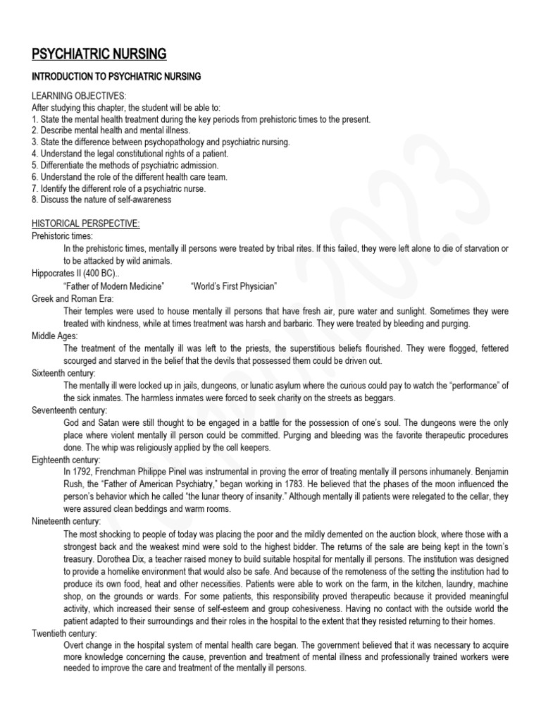 Chapter 1 Handout Introduction 1 | PDF | Psychiatry | Mental Disorder