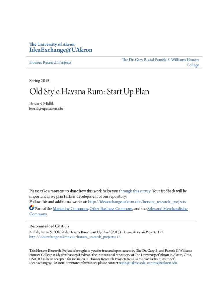Rum Startup Plan for Students | PDF | Rum | Alcoholic Beverages