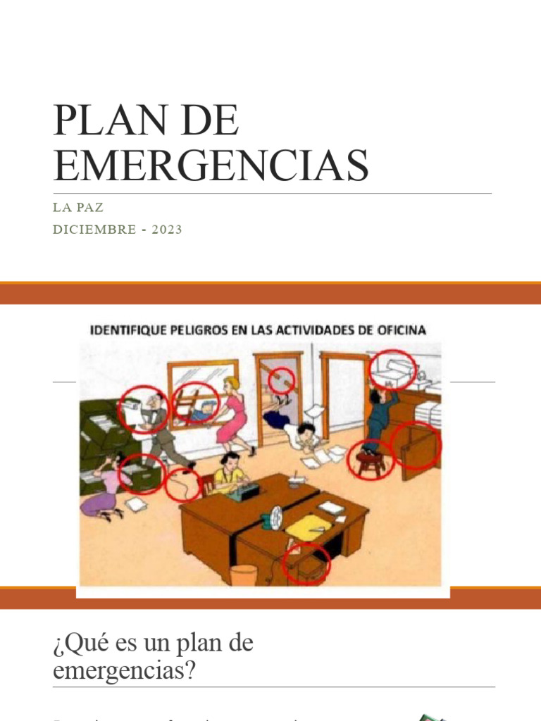 Plan de Emergencias | PDF | Primeros auxilios | Seguridad y salud ocupacional