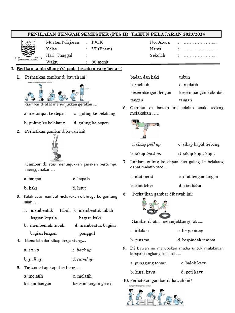 Soal PTS 2 PJOK Kelas 6 K13 OK | PDF