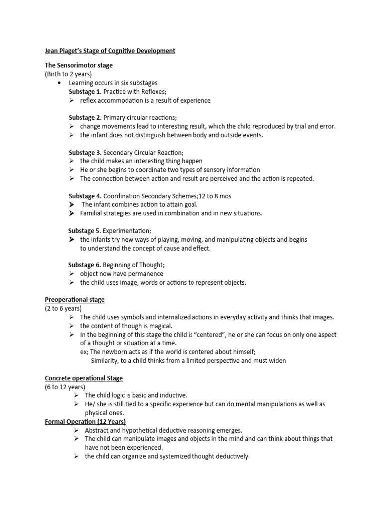 Piaget, Erikson, Freud, Sullivan, Kohlberg Stages | PDF | Cognitive ...