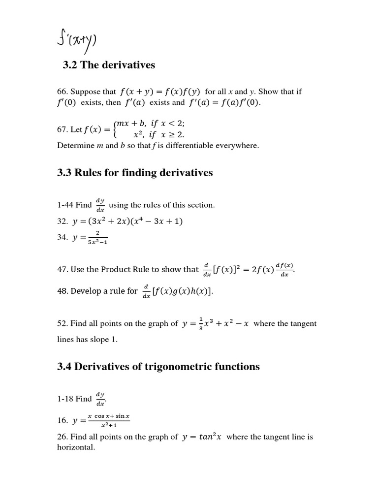 Varberg CH 3 Derivatives | PDF