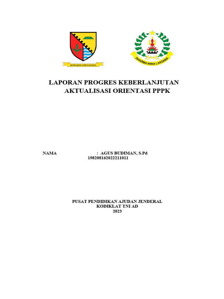 Cover Laporan Progres Keberlanjutan Aktualisasi Orientasi PPPK Kel 10 ...
