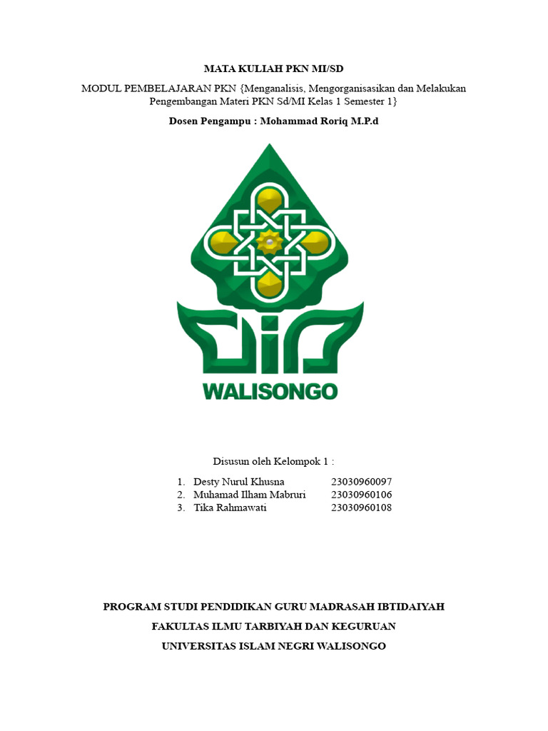 Kelompok 1 Modul Ajar PPKN | PDF
