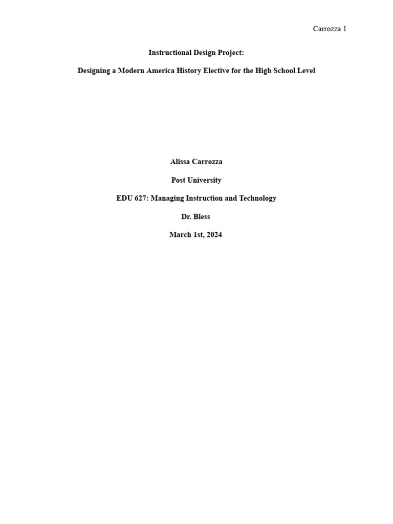 Modern America History Elective Design | PDF