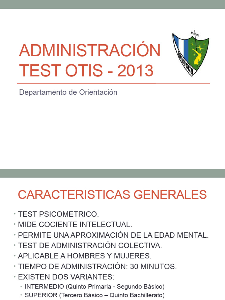 Test Otis | PDF | Estilo de vida