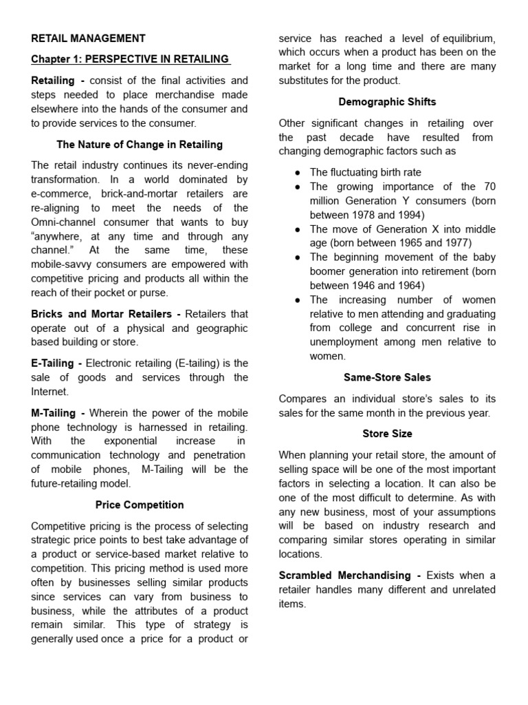 RETAIL Reviewer | PDF | Retail | Gross Margin
