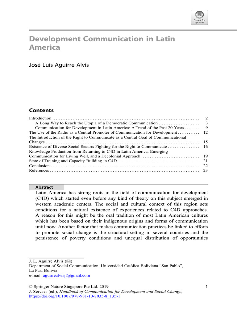Communication For Development in Latin America - Aguirre | PDF | Communication | Democracy