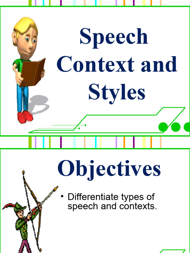 Understanding Speech Contexts And Styles Pdf Communication