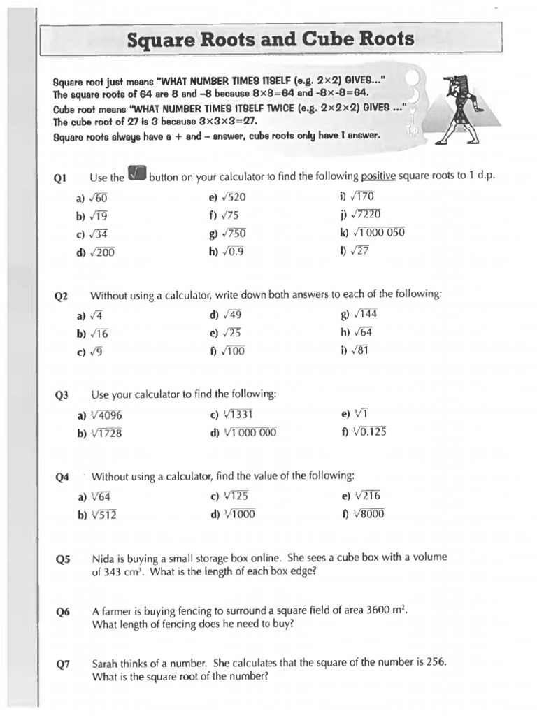 Square Roots - Cube Roots | PDF