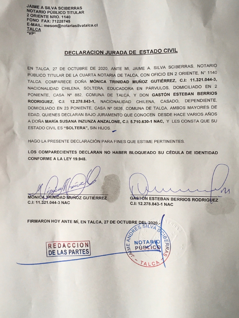 Declaración Jurada Estado Civil | PDF