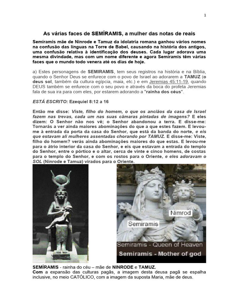 10 - Semíramis | PDF | Mulher-Maravilha | Maria, mãe de Jesus