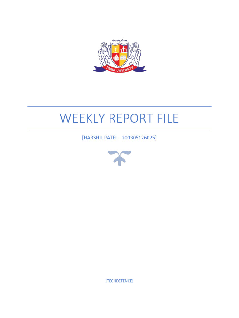 Internship Weekly Report | PDF | Security | Computer Security