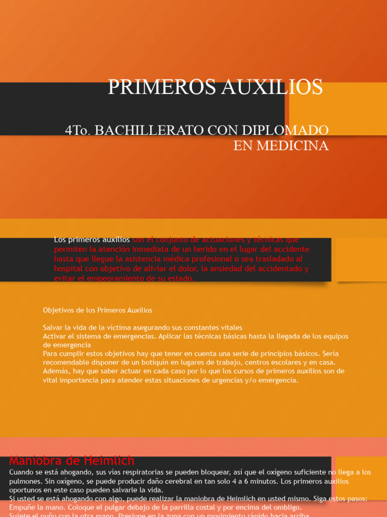 Primeros Auxilios | PDF | Quemar | Reanimación cardiopulmonar