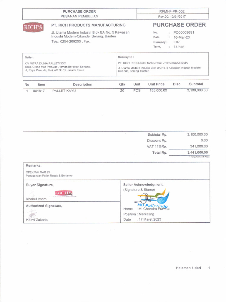 PT. Rich Product | PDF