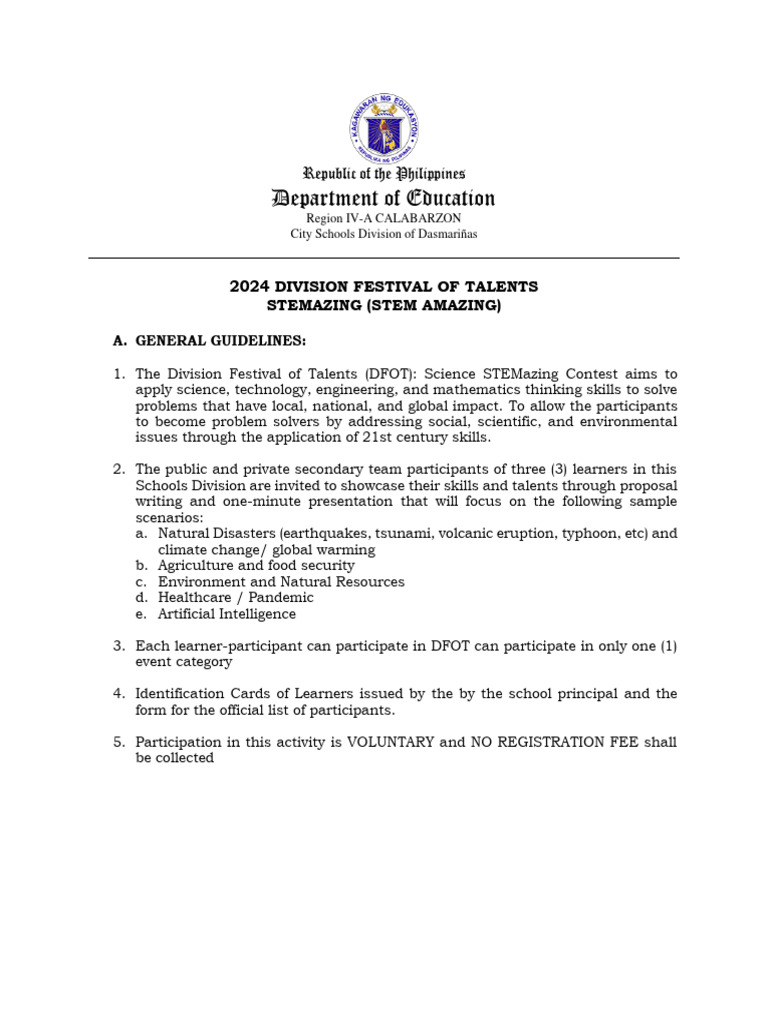 STEMAZING Proposed Guidelines 02152024 | PDF | Science, Technology, Engineering, And Mathematics ...