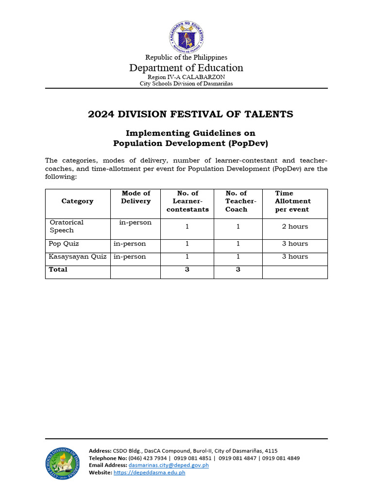 2024 PopDev DFOT Guidelines | Download Free PDF | Public Speaking ...