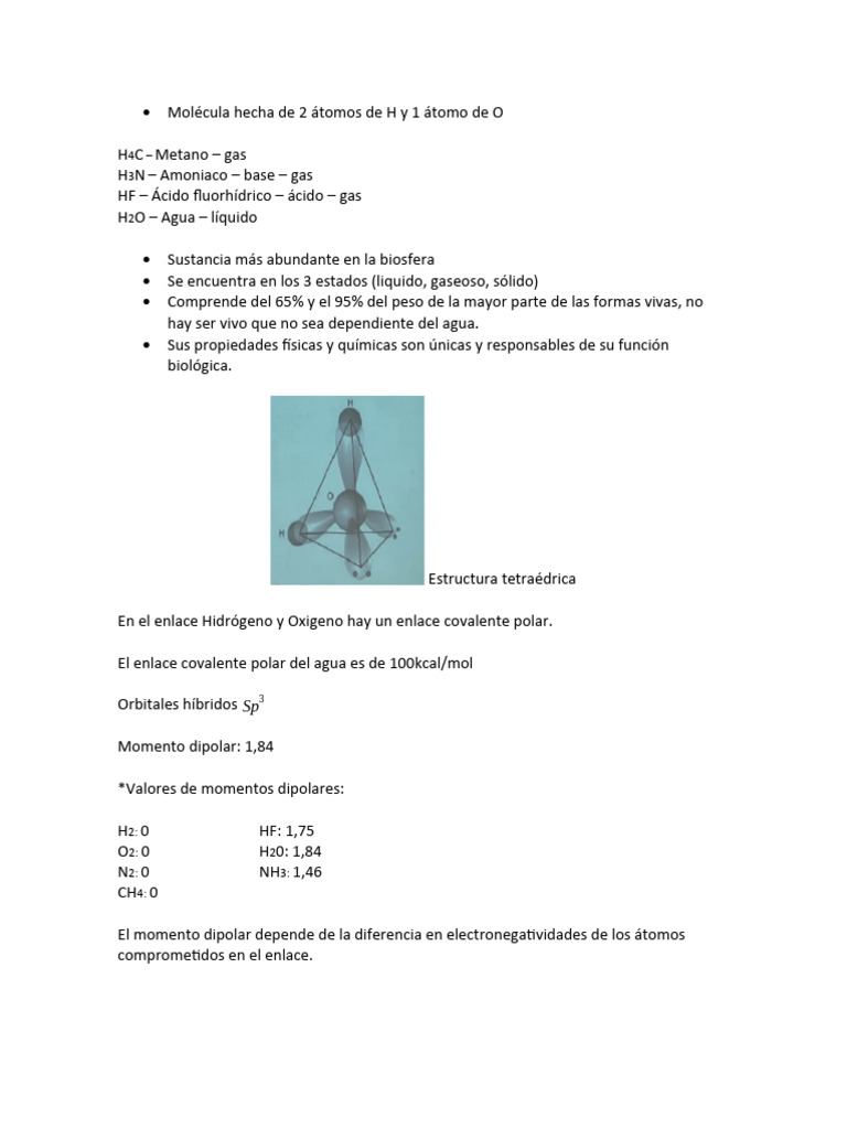 Agua | PDF | Propiedades del agua | Moléculas