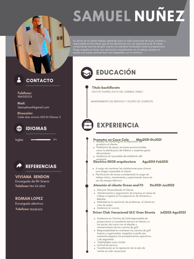 Curriculum Vitae CV Samuel Nuñez Zetina | PDF