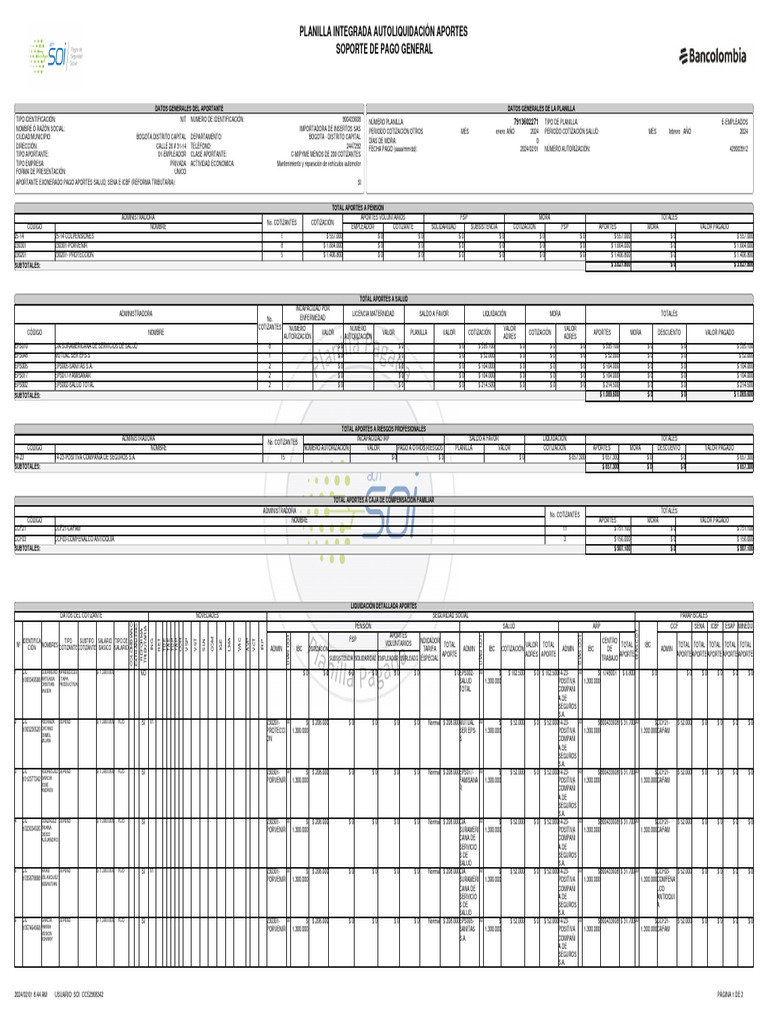 Planilla Febrero-2024 | Descargar gratis PDF | Gastos | Pensión