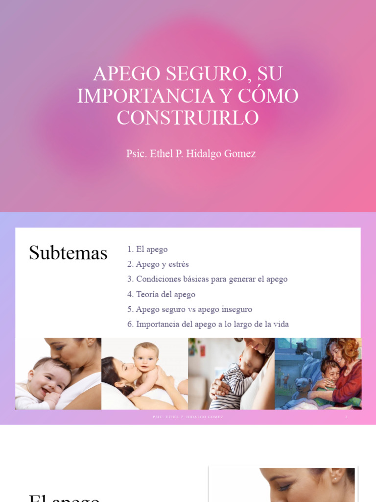 Apego Seguro, Su Importancia y Cómo Construirlo | PDF | Teoría de apego ...