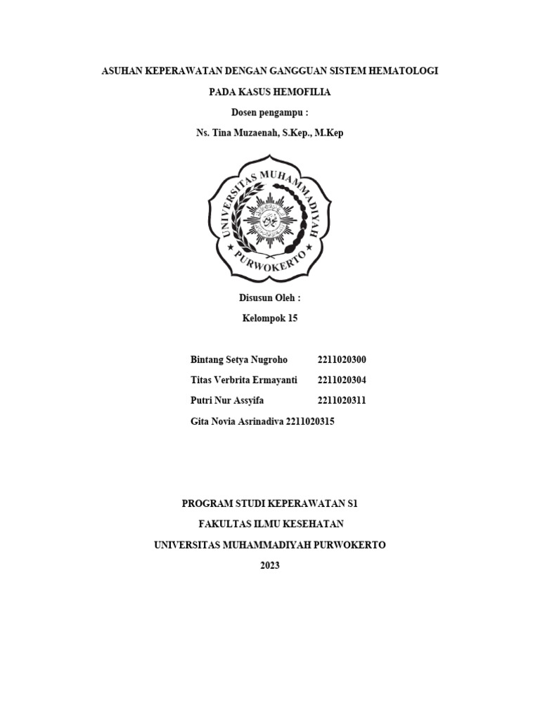 Askep Hemofilia Sistem Hematologi | PDF